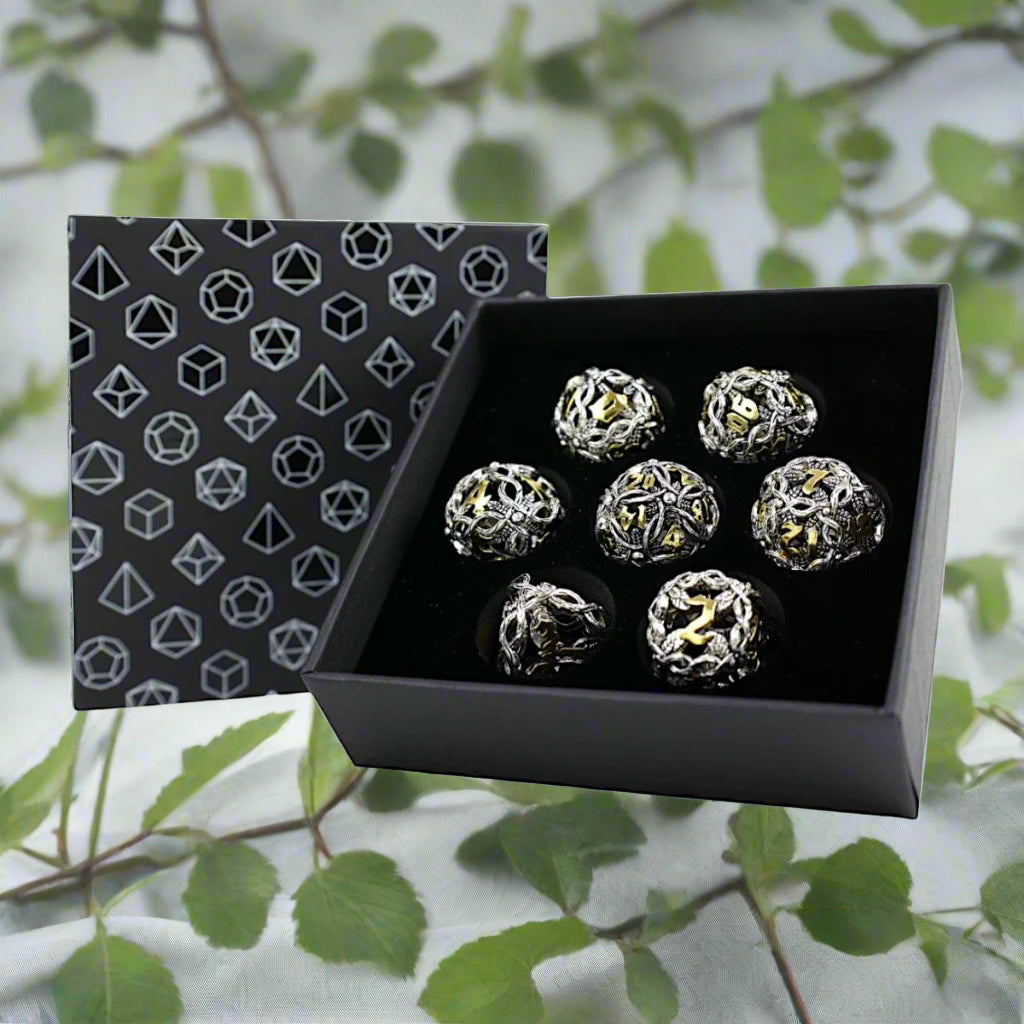 LPG Metal Dice RPG Set Hollow Vines – DeckaDice