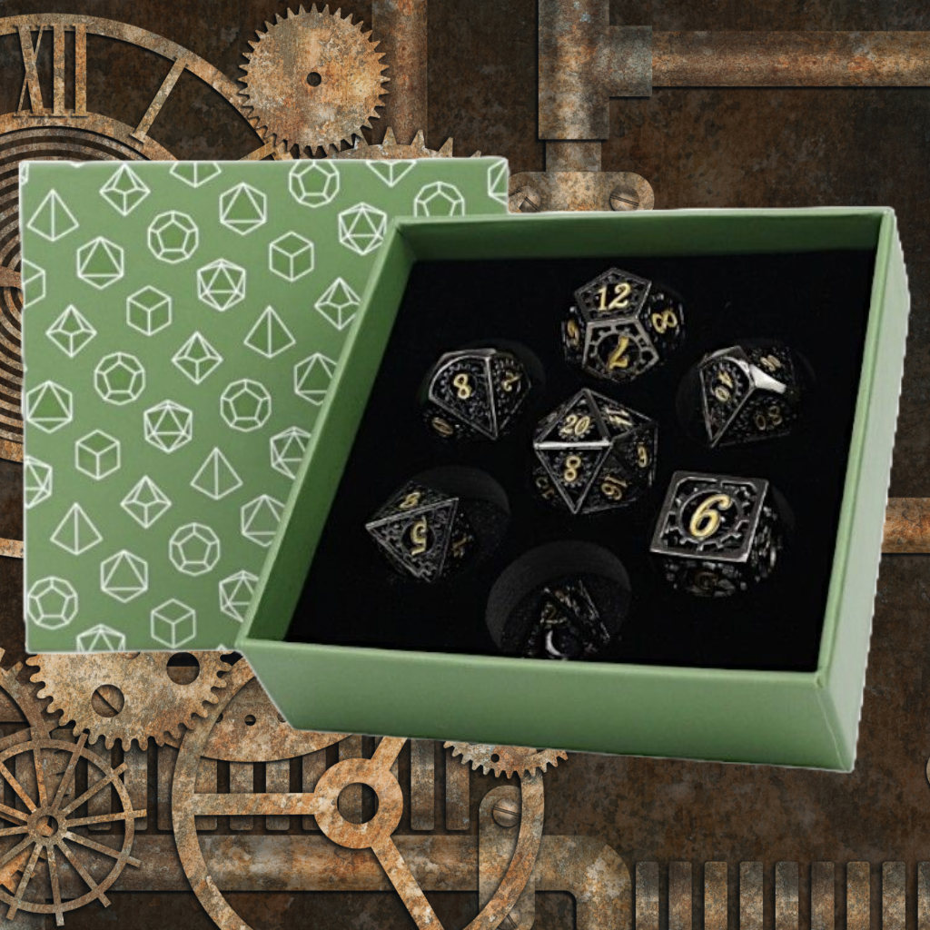 LPG Clockwork Metal Dice – DeckaDice